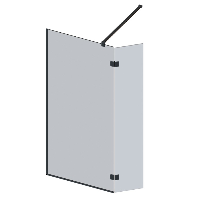 Wetroom Shower Screen with Hinged Return Panel