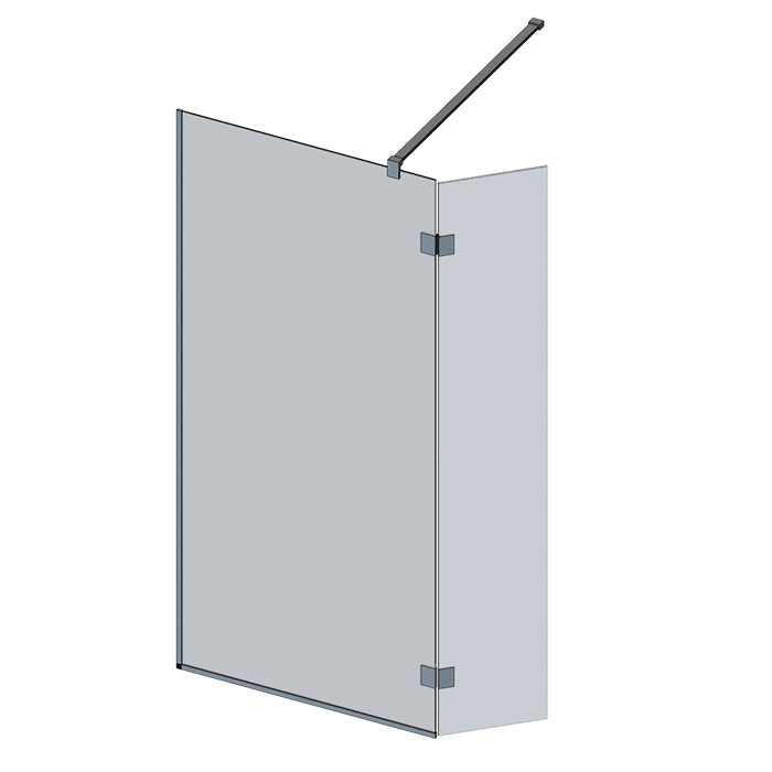 Wetroom Shower Screen with Hinged Return Panel