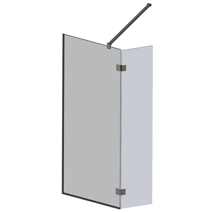 Wetroom Shower Screen with Hinged Return Panel