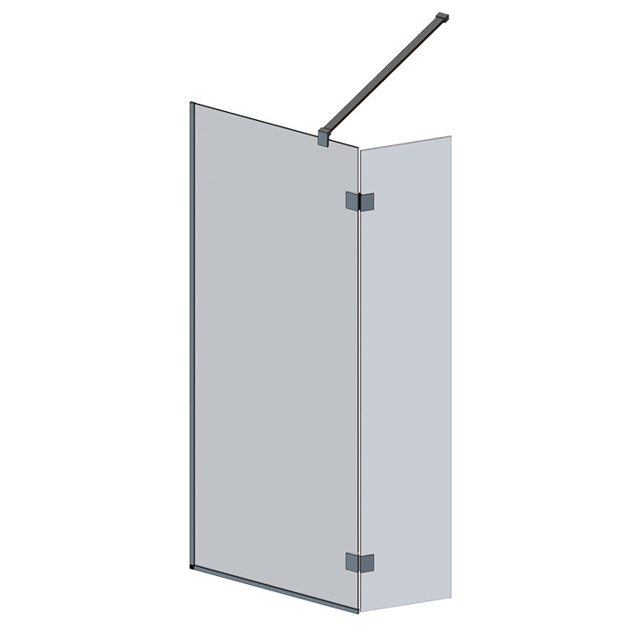 Wetroom Shower Screen with Hinged Return Panel