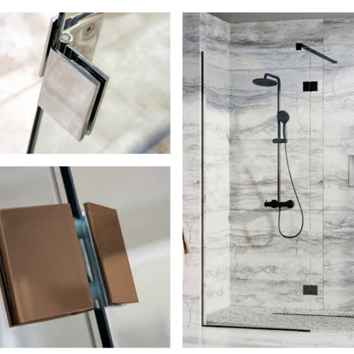 Wetroom Shower Screen with Hinged Return Panel