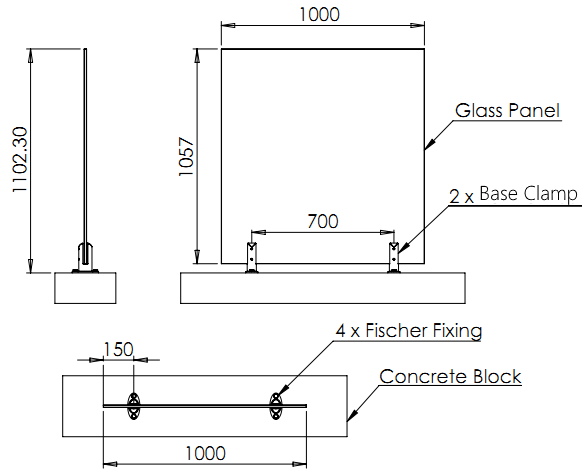 Floor Mounted Base Clamp