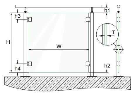 D-shaped Glass Clamp - Flat Mount