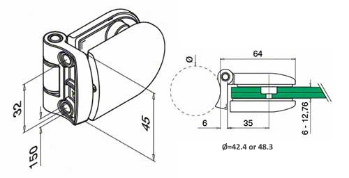 Stainless Steel Balustrade Gate Hinge