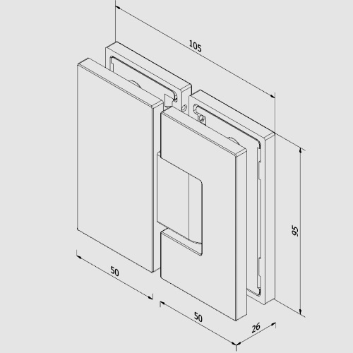 Heavy Duty Glass Door Hinge