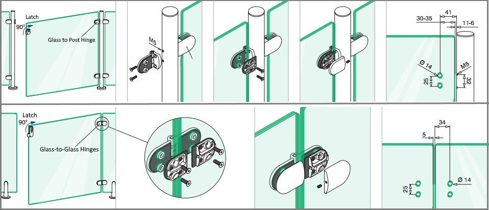 Stainless Steel Balustrade Gate Hinge