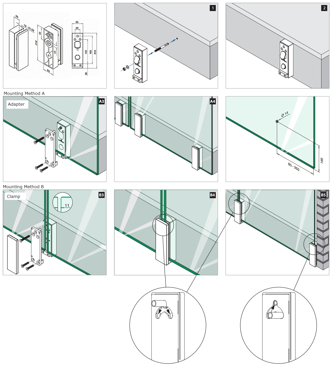 Multifunctional Rectangular Clamping Glass Adapter