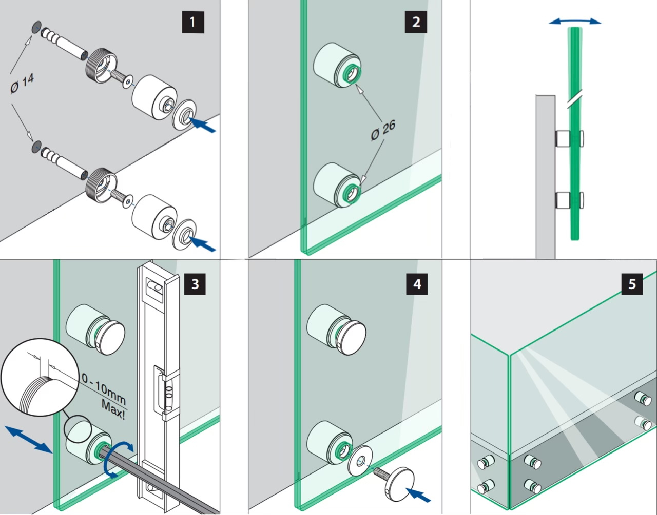 Adjustable Glass Stand-off Adapter