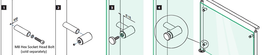 Ø30mm Spider Bracket for Glass Balustrade