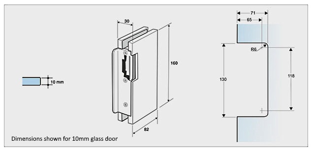 Strike Box for Heavy Duty Glass Door Lock